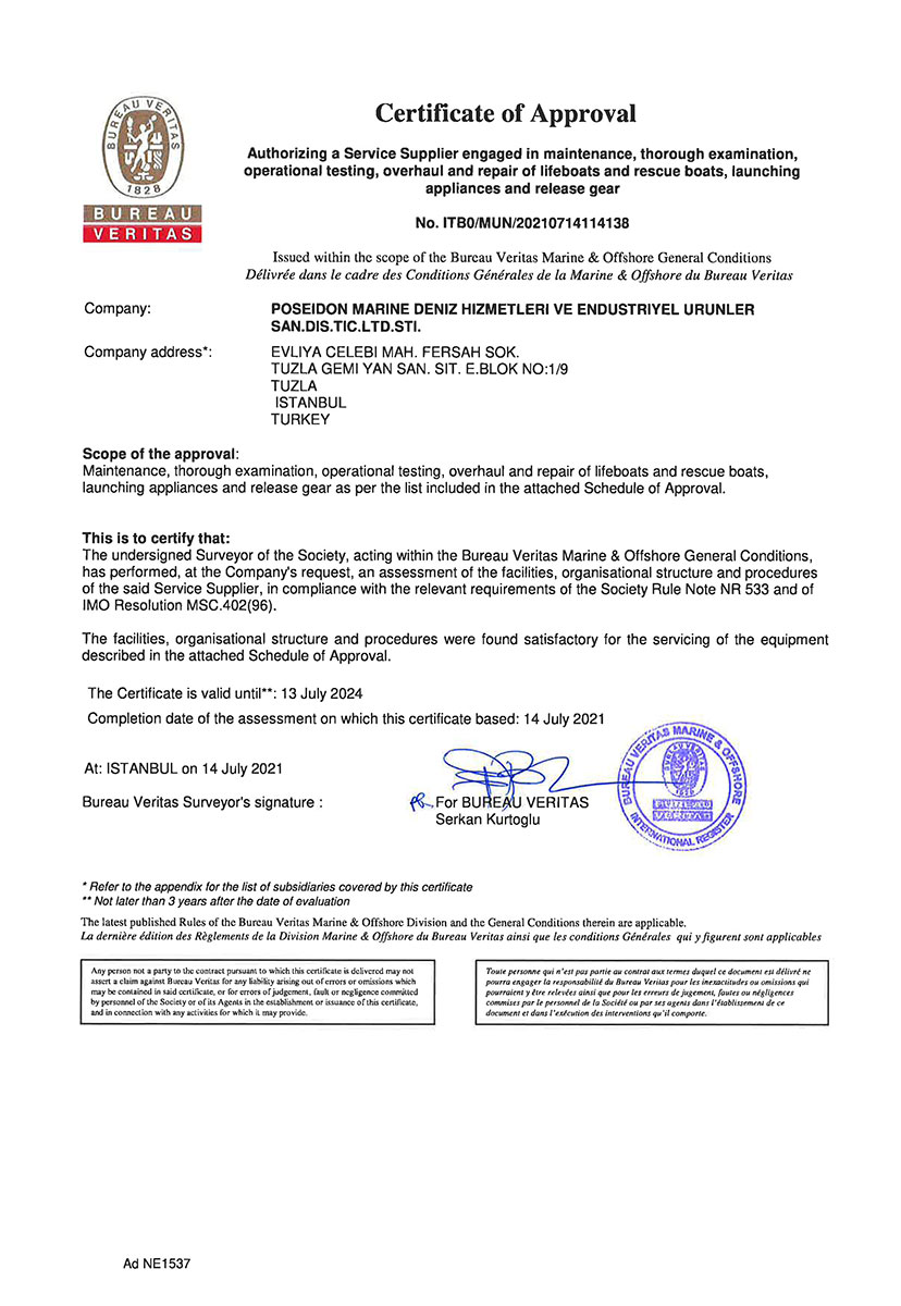 Class Certifications – Poseidon Marine