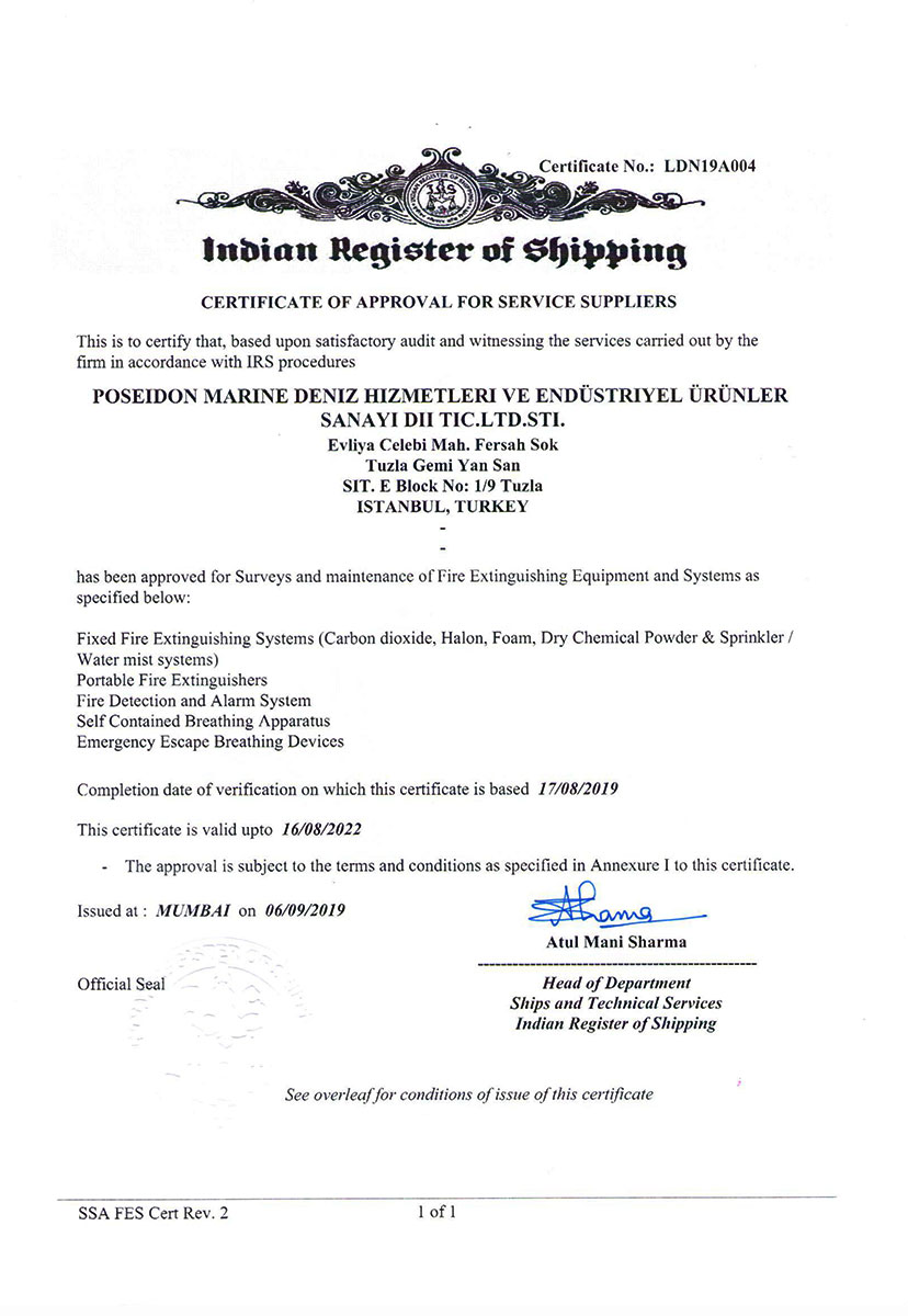 Class Certifications – Poseidon Marine