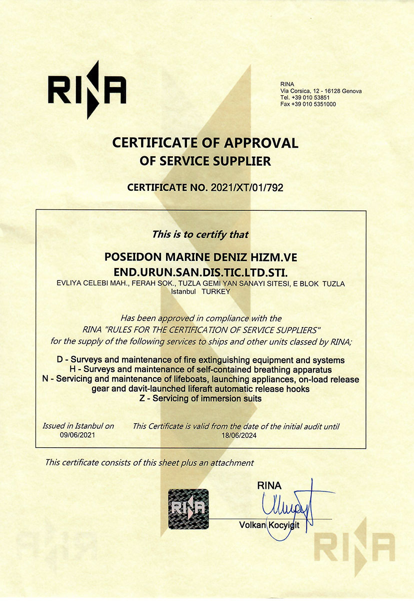 Class Certifications – Poseidon Marine